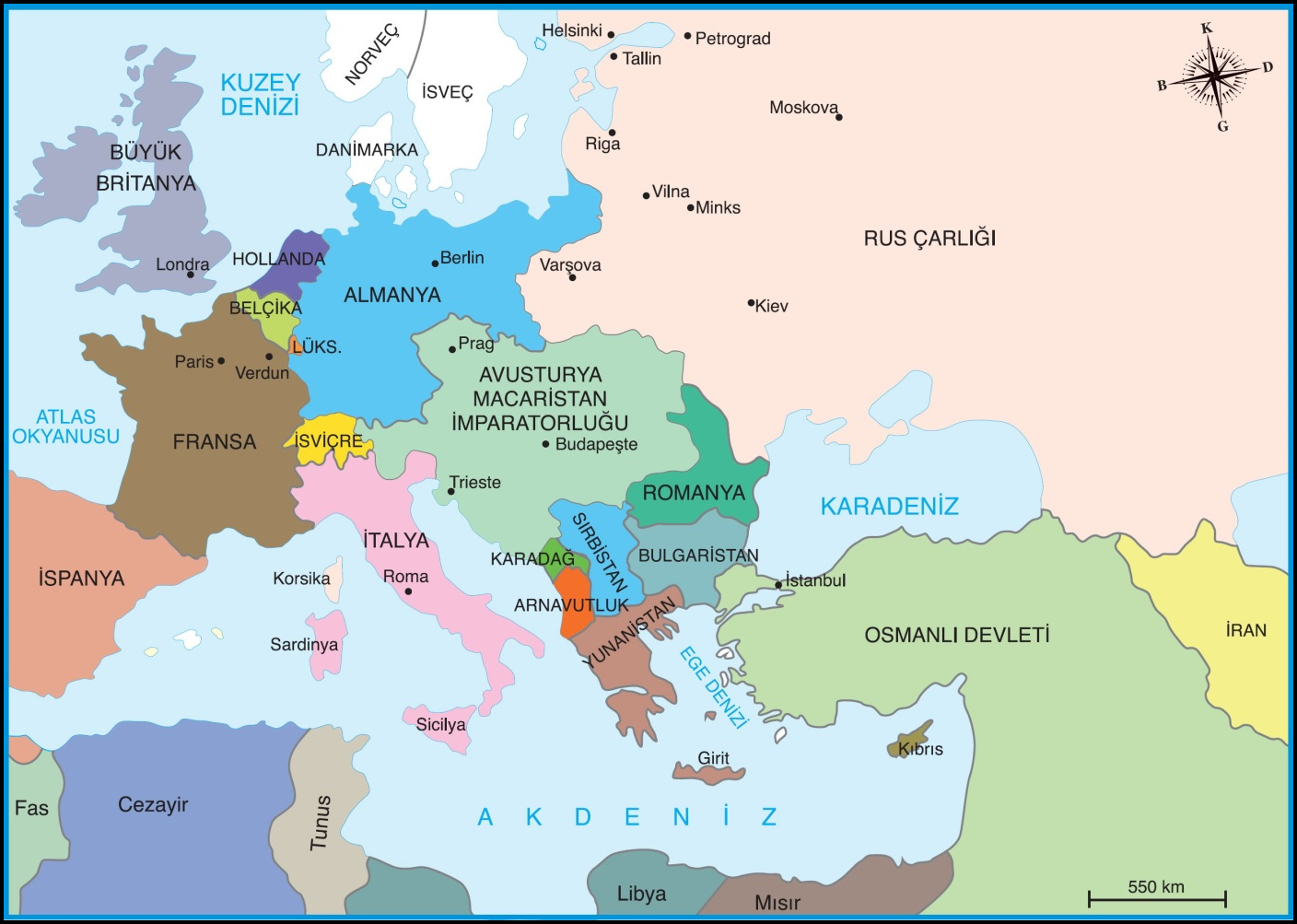 Osmanlı Devleti Gerileme Dönemi Haritası | Sosyal Bilgiler